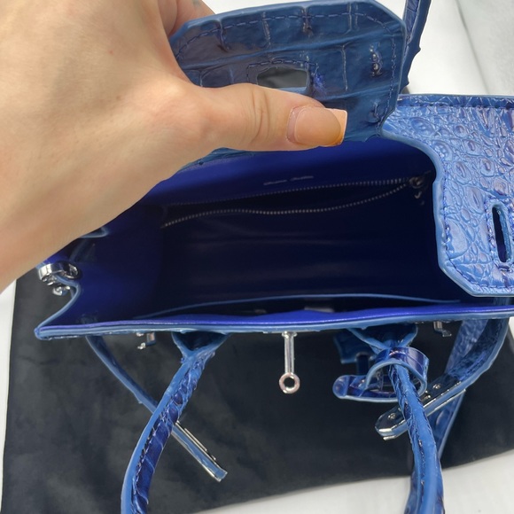 Shane Justin | Bags | Shane Justin Blue Snakeskin Bag | Poshmark